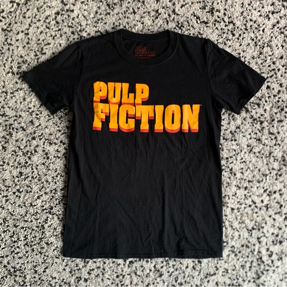 Pulp Fiction | Shirts | Pulp Fiction Logo Mens Black Graphic Tee Shirt ...